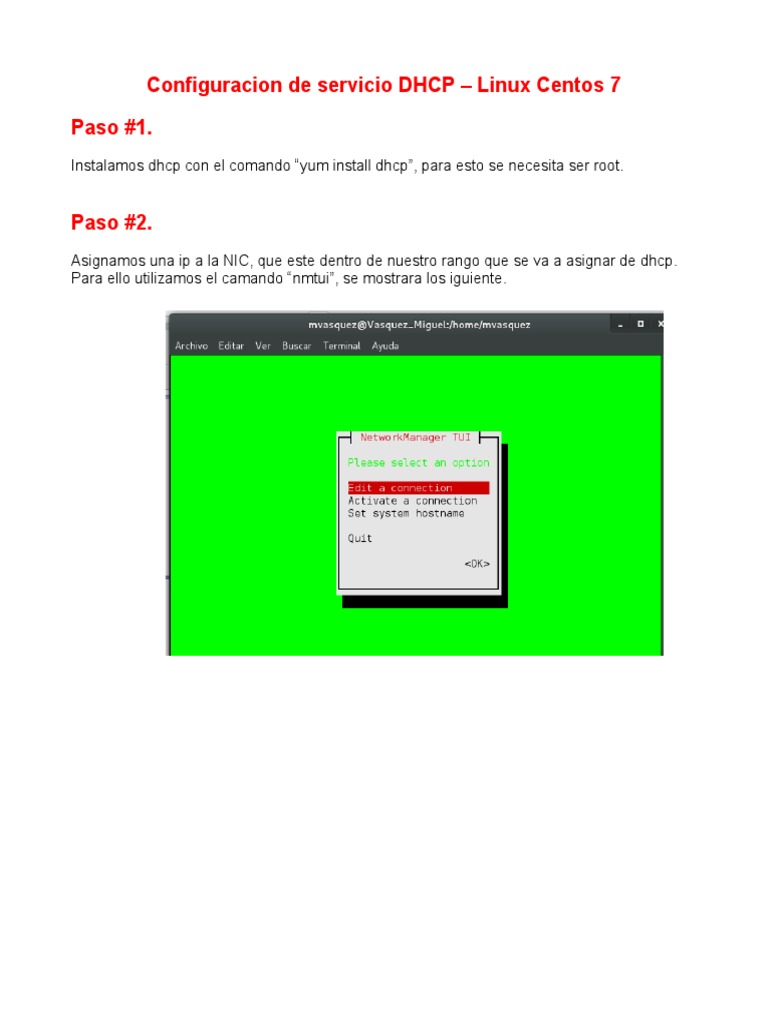Configuracion de Servicio DHCP - Linux Centos 7 | PDF | Dirección IP ...