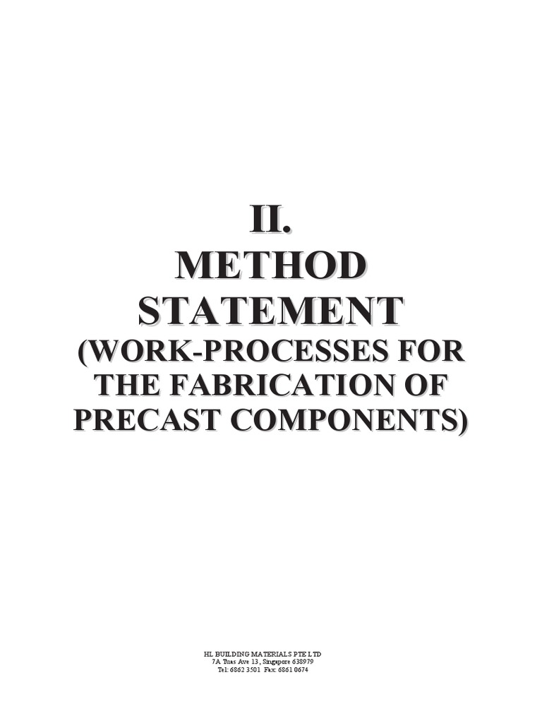 Method of Statements - Precast Wall | PDF | Precast Concrete | Concrete