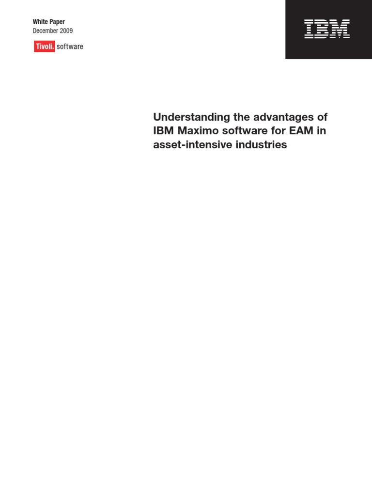 Understanding The Advantages Of Ibm Maximo Software For Eam Pdf Sap Se Enterprise Resource