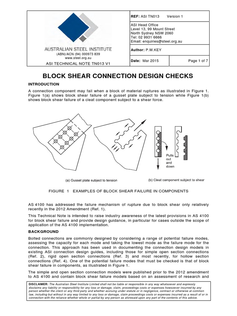 Block Shear Connection Design Guide | PDF | Fracture | Shear Stress
