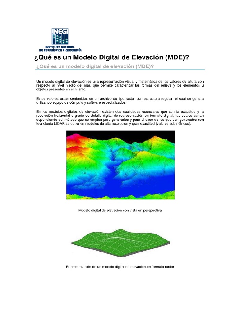 Que Es Un MDE | PDF | Lidar | Sistema de información geográfica