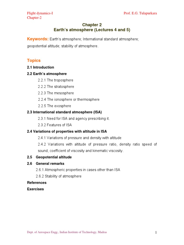 Chapter 2 - Lecture 4 - Flight Dynamics | PDF