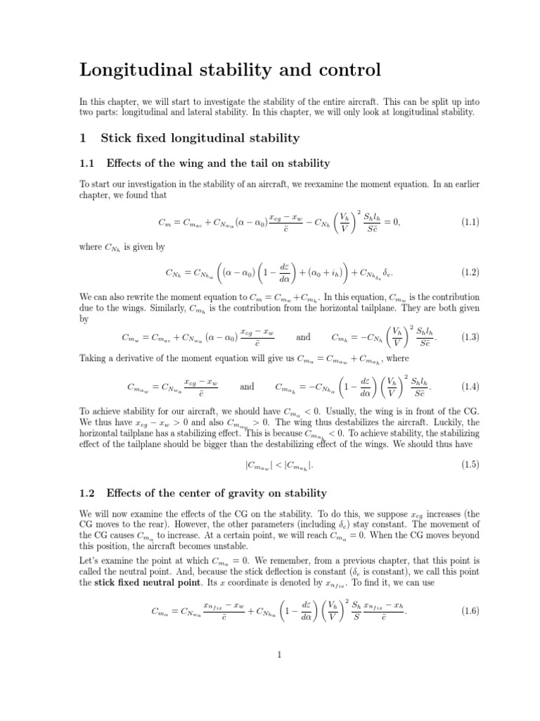 Stick Free vs Stick Fixed Stability | PDF | Center Of Mass | Physical ...