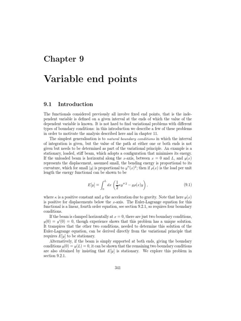Variable End Point | PDF | Calculus Of Variations | Euler–Lagrange Equation