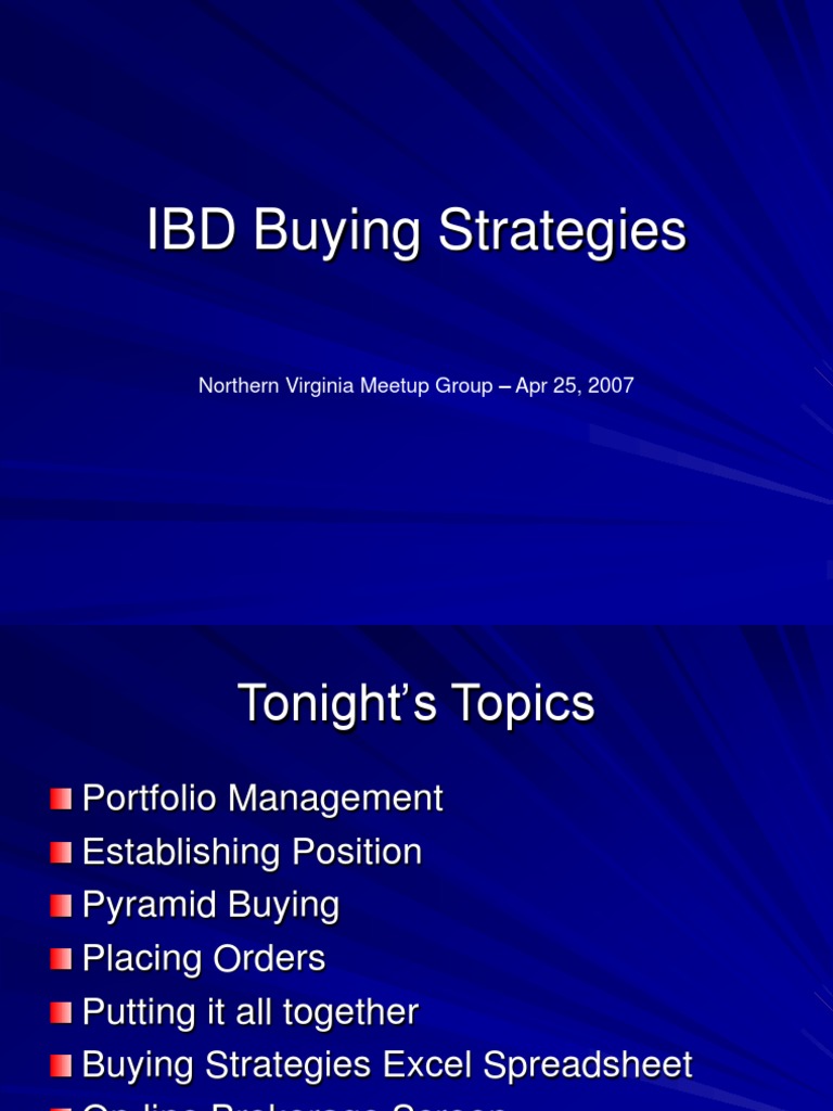 IBD Buying Strategies | PDF