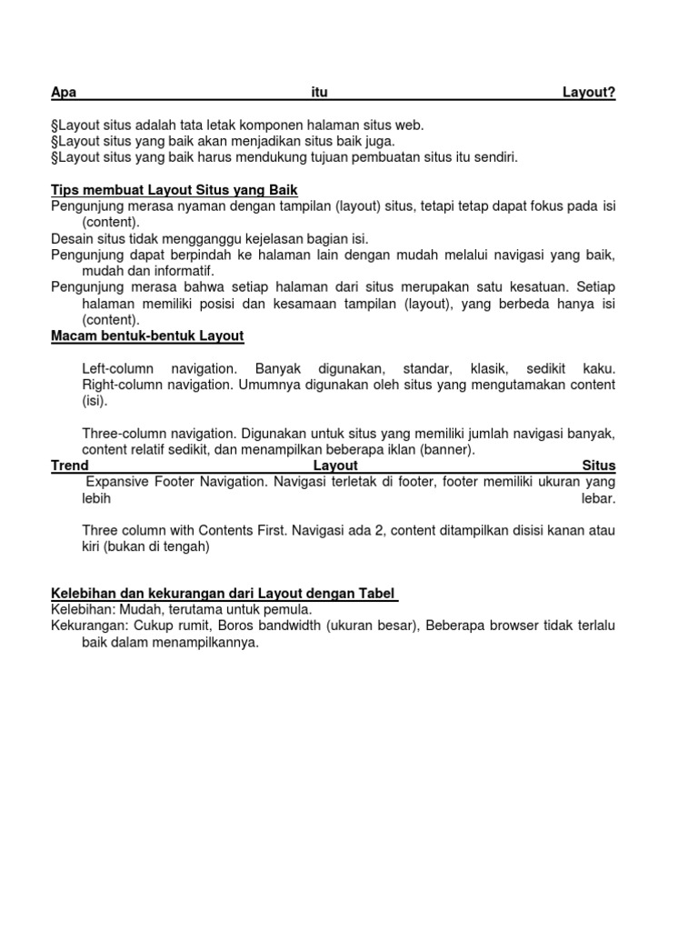Apa Itu Layout | PDF