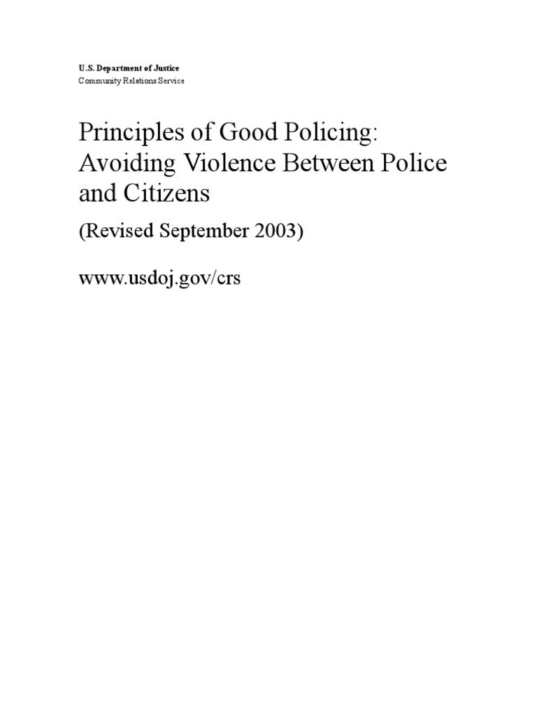 Principlesofgoodpolicingfinal 092003 | PDF | Use Of Force | Police