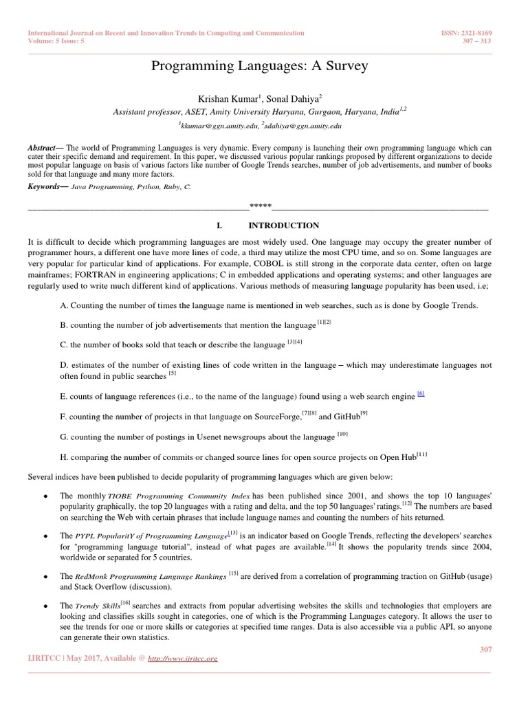 Programming Languages: A Survey | Download Free PDF | Programming ...