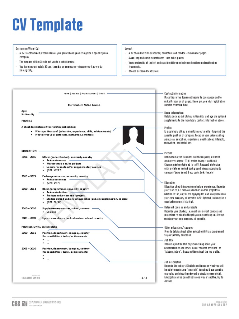CV Template for Tanzanian Job Seekers | PDF | Cognition | Communication
