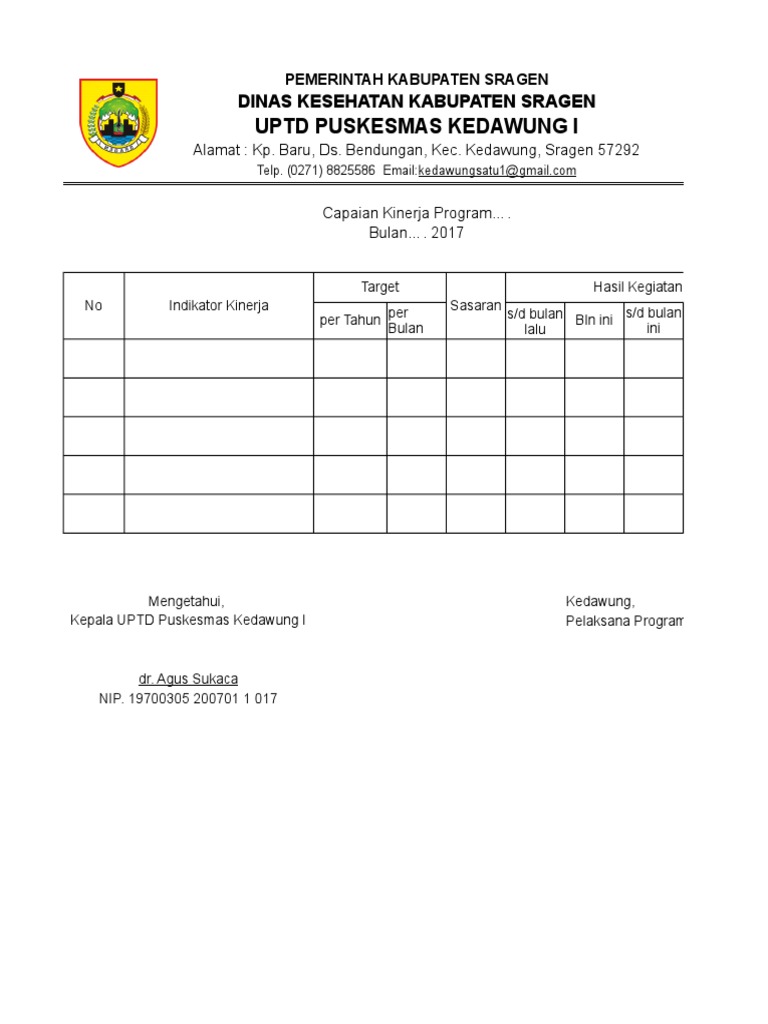 Format Capaian Kinerja UKM | PDF