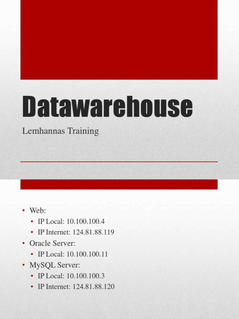 Datawarehouse: Lemhannas Training | PDF