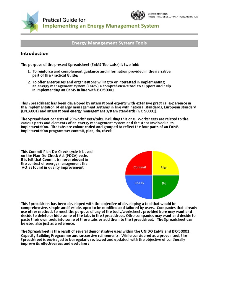 EnMS Tools | PDF | Energy Management | Spreadsheet