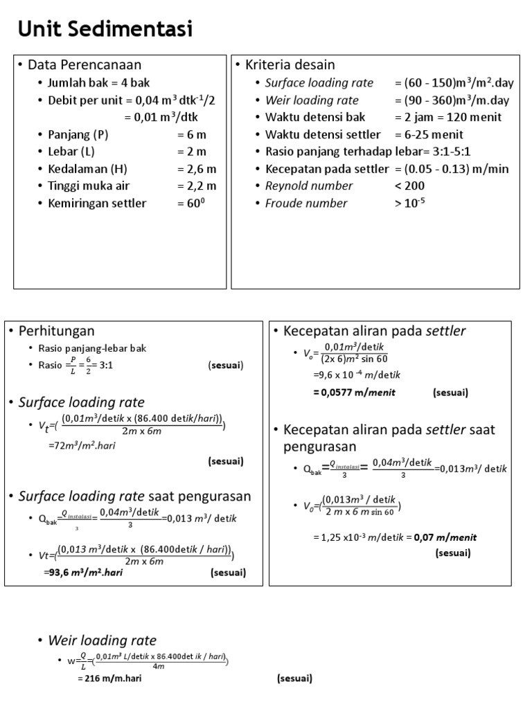 Desain dan Kriteria Bak Sedimentasi | PDF