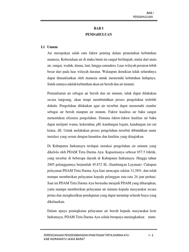 Contoh Bab 1 - Pdam | PDF