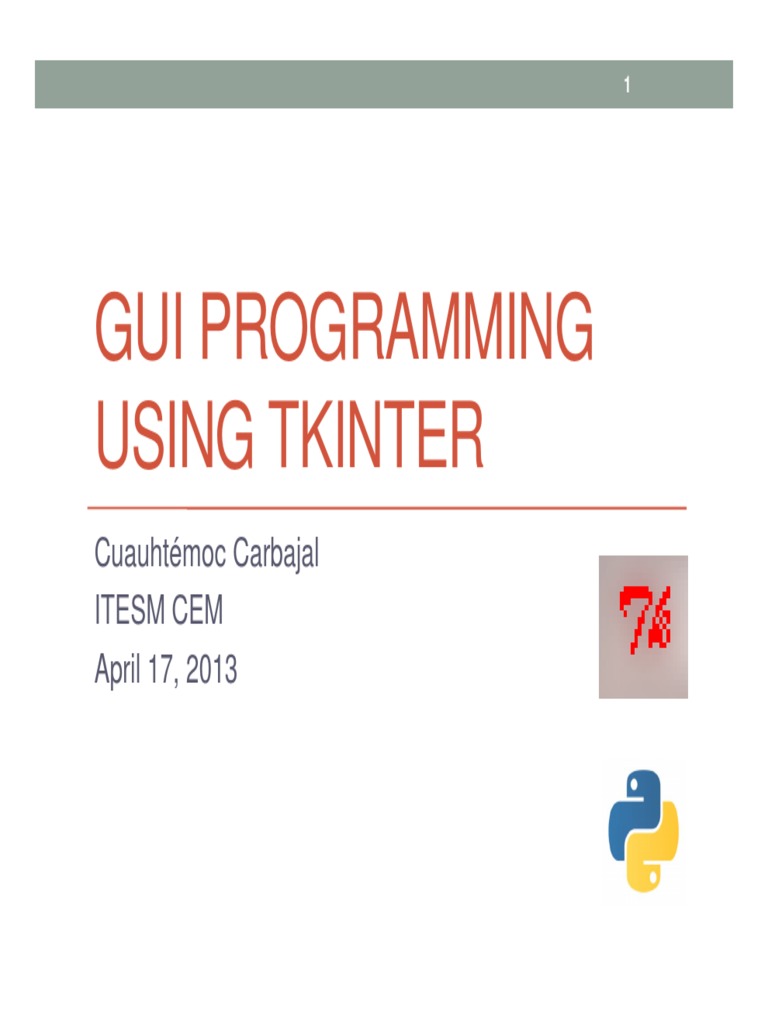 GUI Programming Using Tkinter PDF | PDF