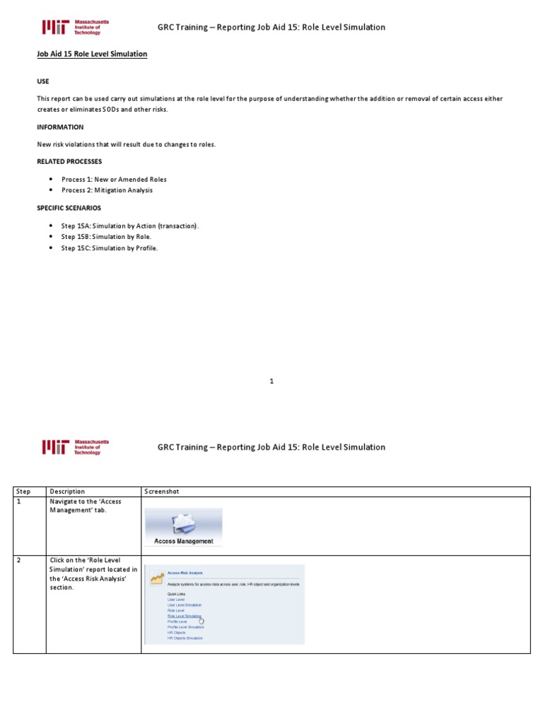 GRC Reporting Job Aid 15 | PDF | Simulation | Business Process
