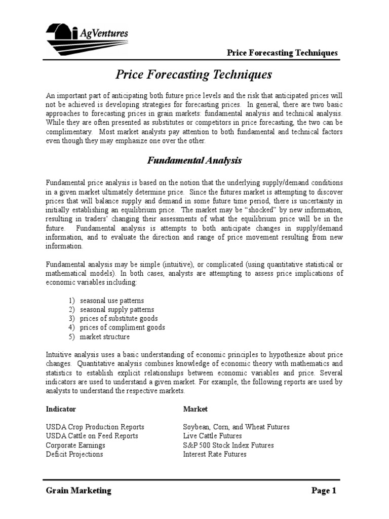 09-Price Forecasting Techniques | PDF