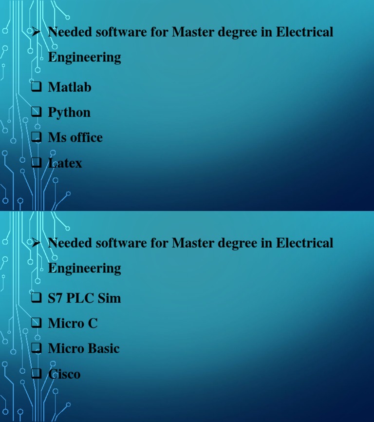 Essential Software for Electrical Engineering Master's | PDF | Software ...