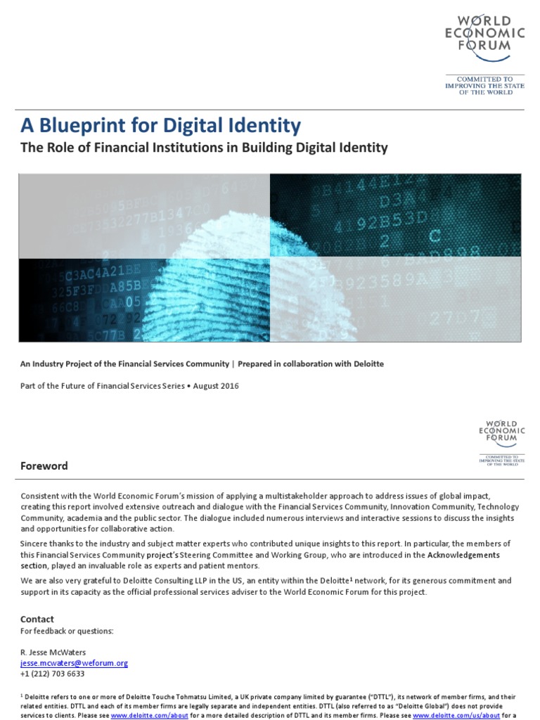 WEF A Blueprint For Digital Identity | PDF | Financial Technology ...