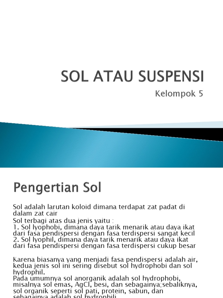 Sol Atau Suspensi | PDF