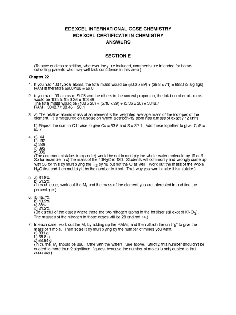 Chemistry Guide for Homeschoolers | PDF | Mole (Unit) | Concentration