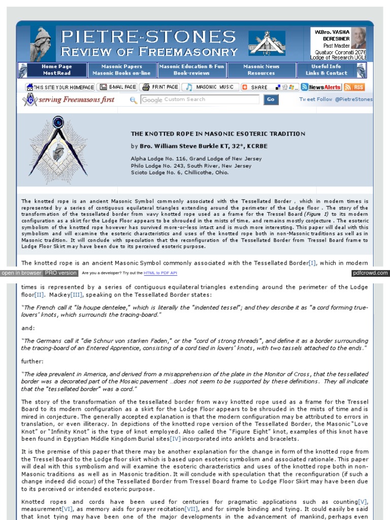 WWW Freemasons Freemasonry Com Knotted Rope | PDF | Freemasonry | Magic ...