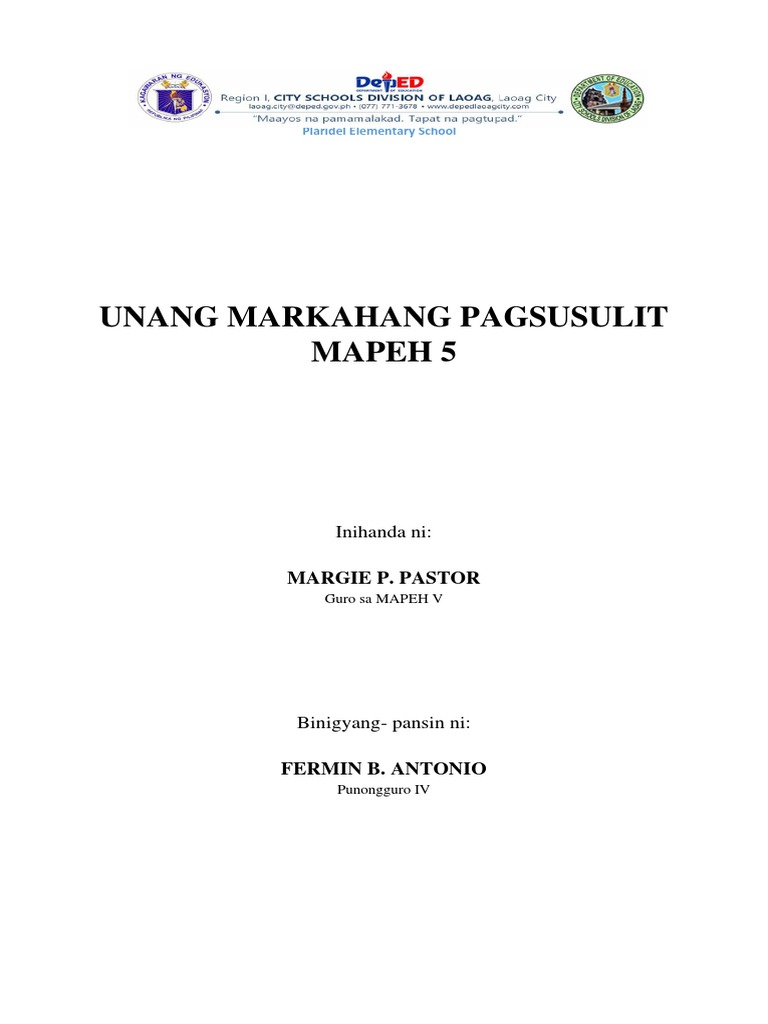 1st Grading MAPEH 5 | PDF