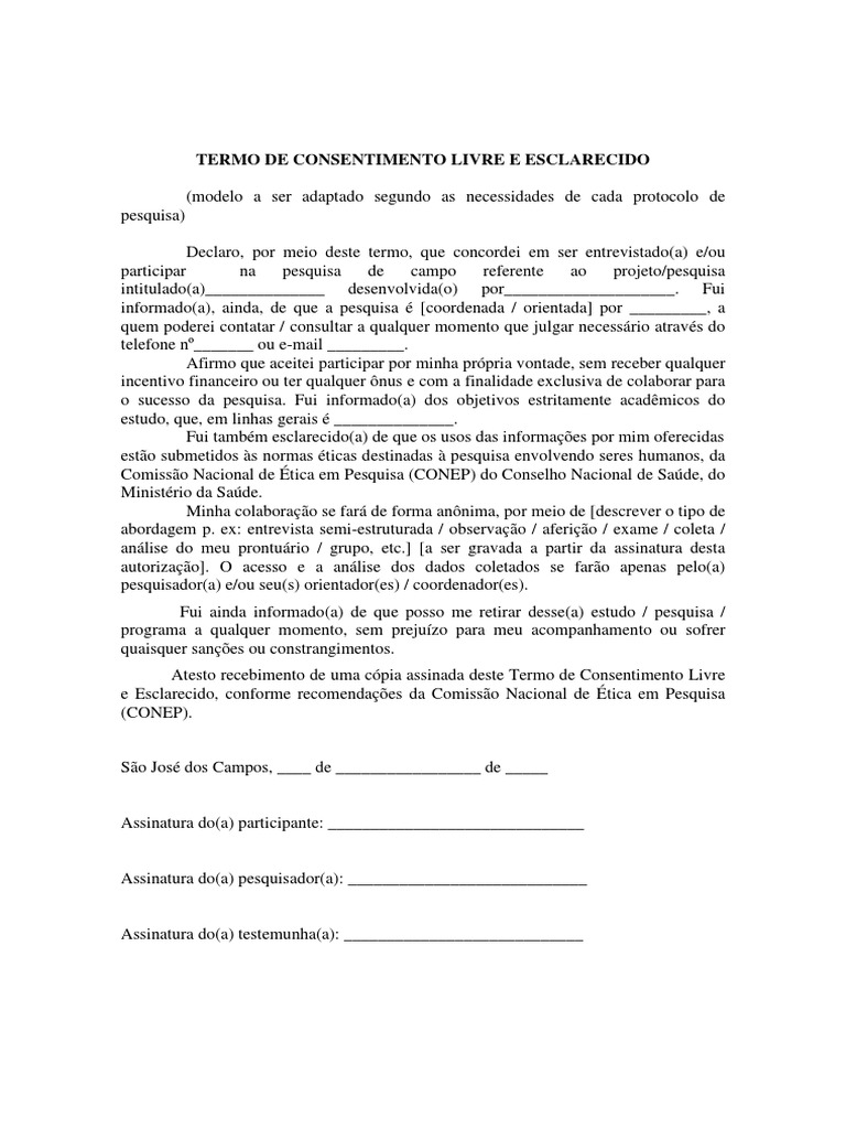 Termo de Consentimento | PDF