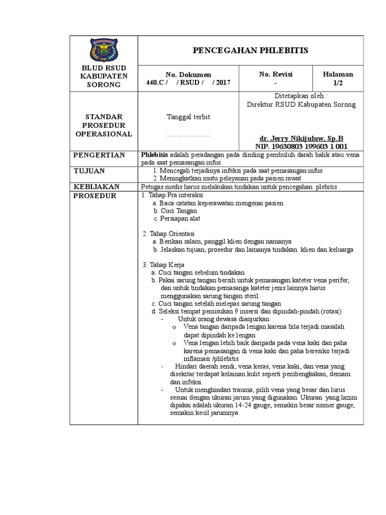 SPO Phlebitis | PDF | Sains & Matematika
