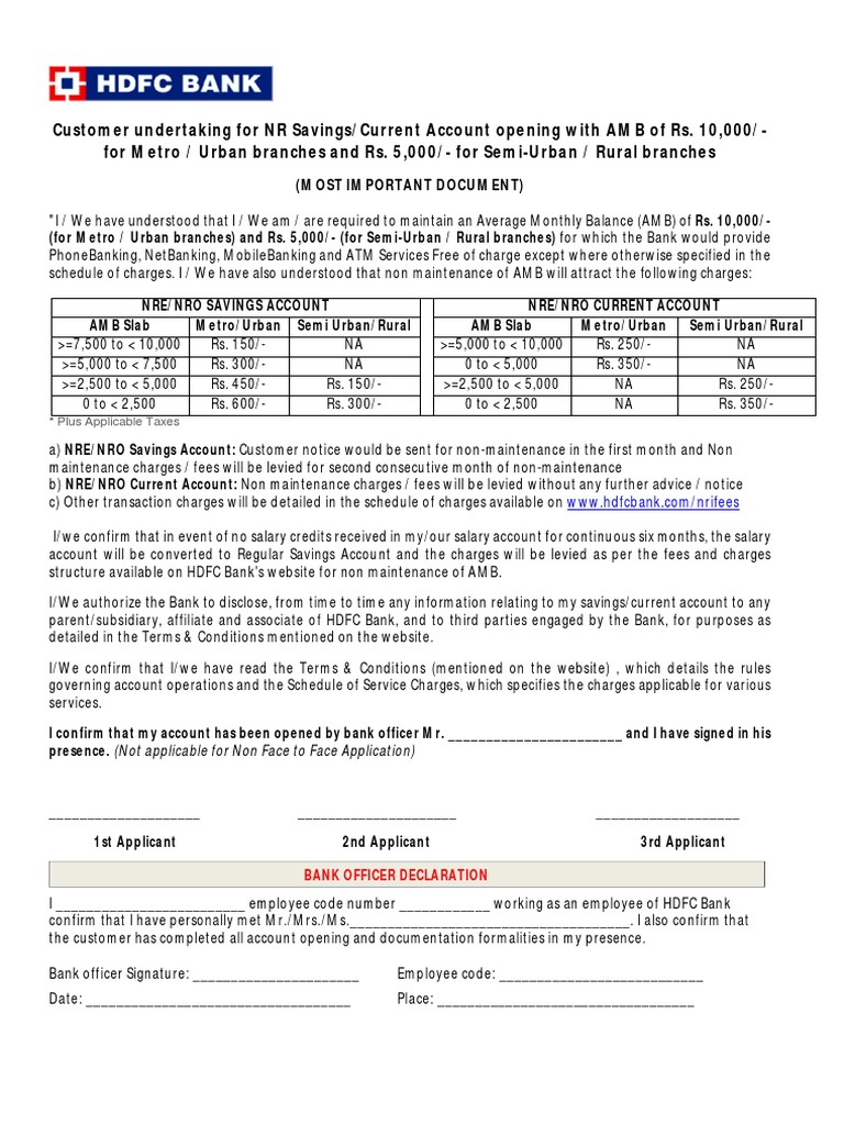 AMB Declaration Form - Revised PDF | PDF | Transaction Account | Banks