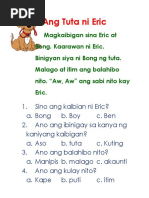 ARAL Learner's Workbook (Filipino) KS1 | PDF