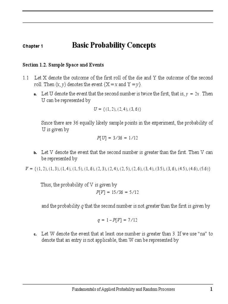 Probability and Random - Solution Manual of Fundamentals of Applied ...