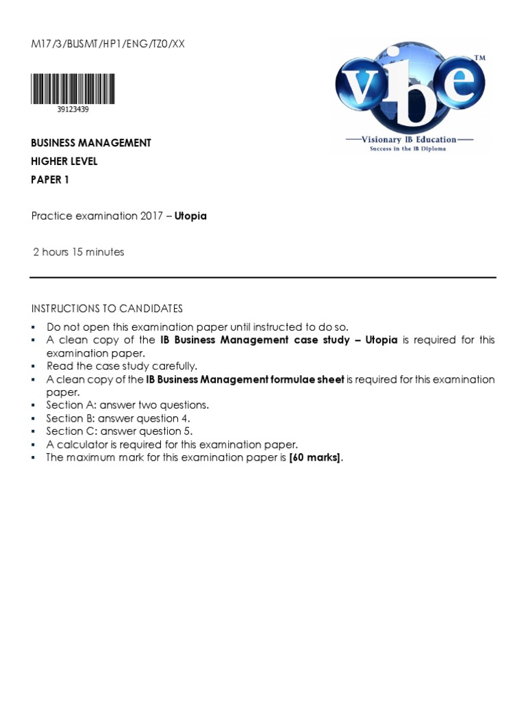 IB Business Management HL Paper 1 2017 | PDF | Zika Fever | Zika Virus