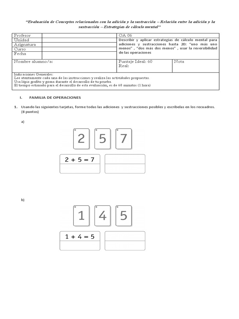 Familia de Operaciones | PDF