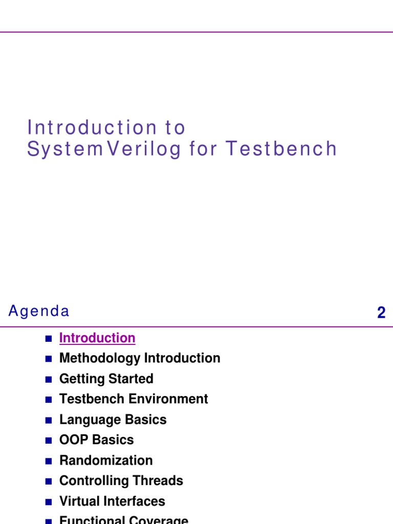 Systemverilog Testbench Object Oriented Programming Data Type