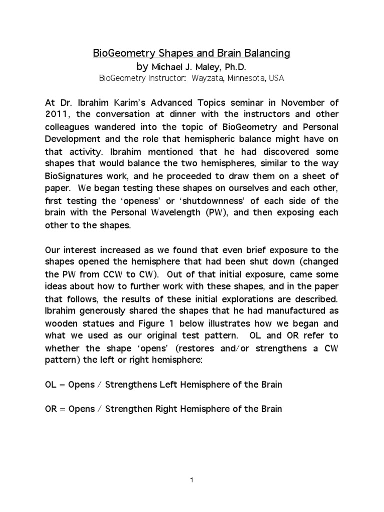 BioGeometry Shapes and Brain Balancing | PDF | Lateralization Of Brain ...