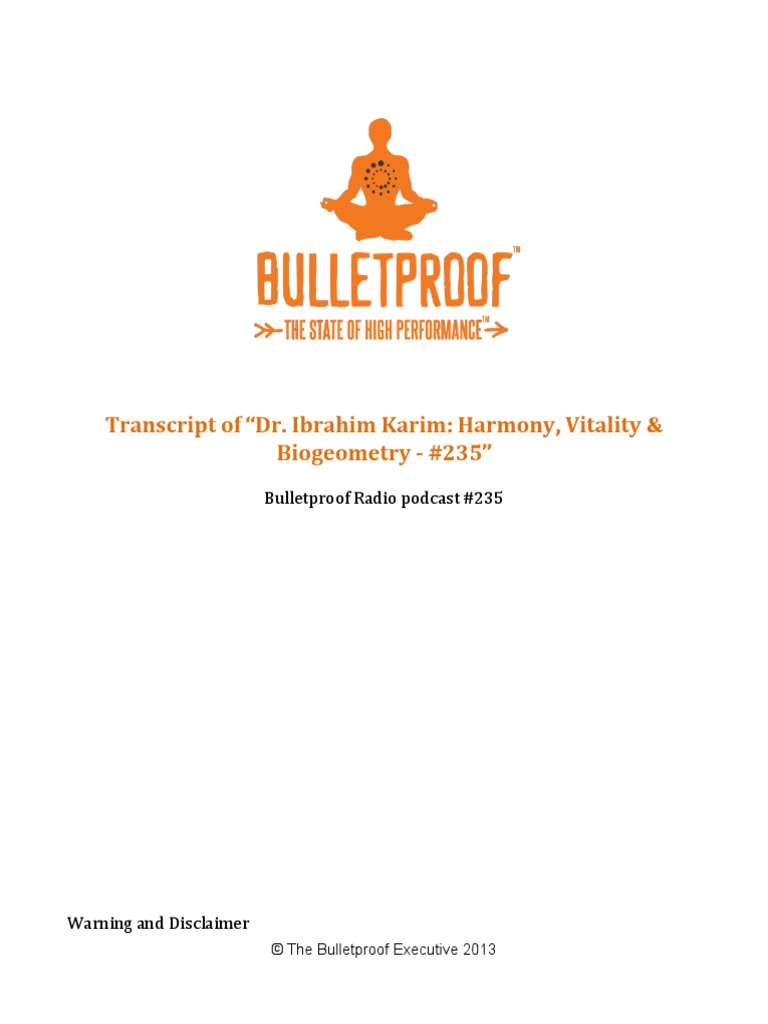 Transcript Dr. Ibrahim Karim Harmony Vitality Biogeometry 235 | PDF ...