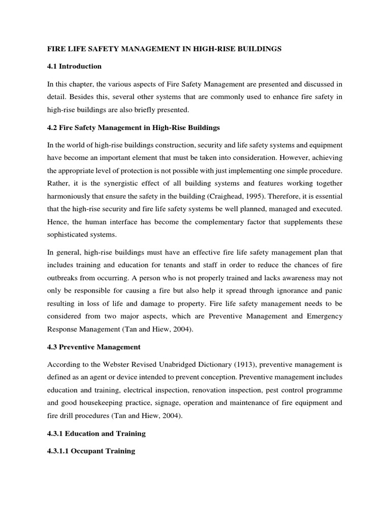 Fire Safety Management in High Rise Buildings | PDF | Emergency ...