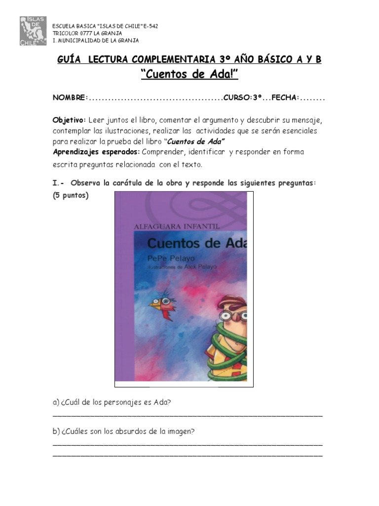 Guia de Lectura Cuento de Ada | PDF | Lectura (proceso) | Sicología