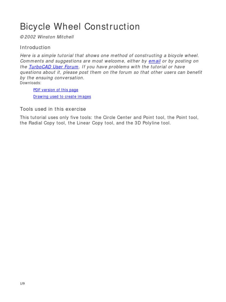 Bicycle Wheel Construction: I Ntroduction | PDF | Wheel | Geometry