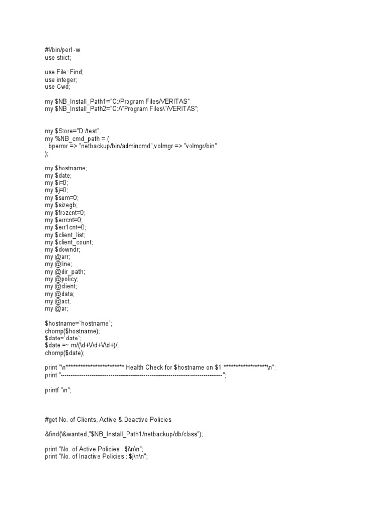 Netbackup Health Check Windows Unix | PDF | Software | Backup