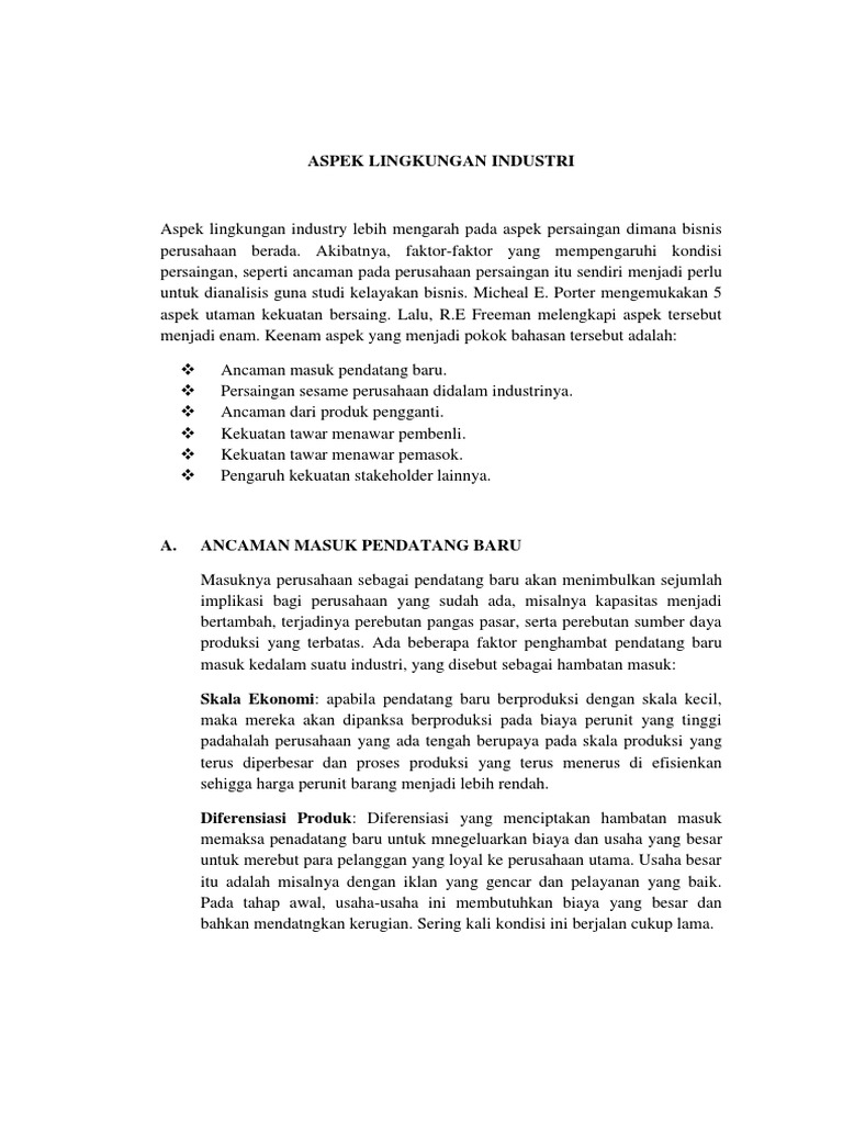 Aspek Lingkungan Industri | PDF