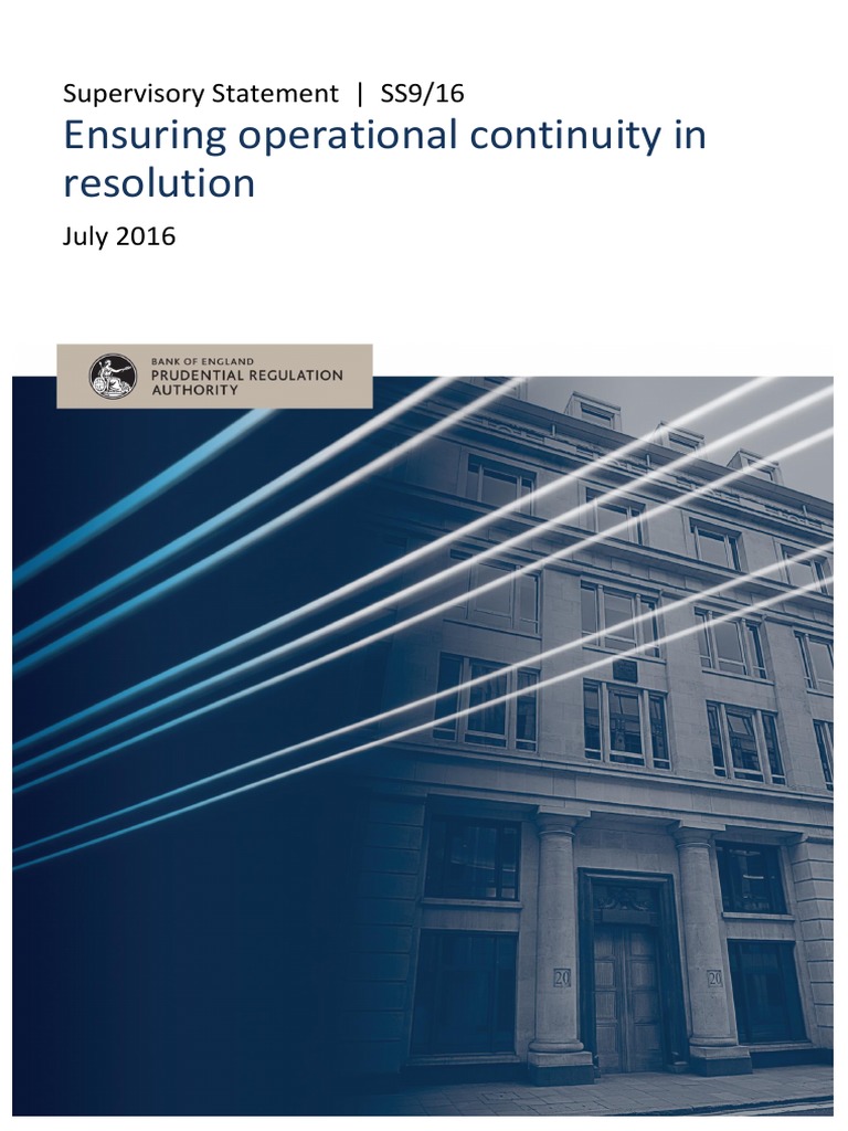 Ensuring Operational Continuity in Resolution | PDF | Outsourcing ...