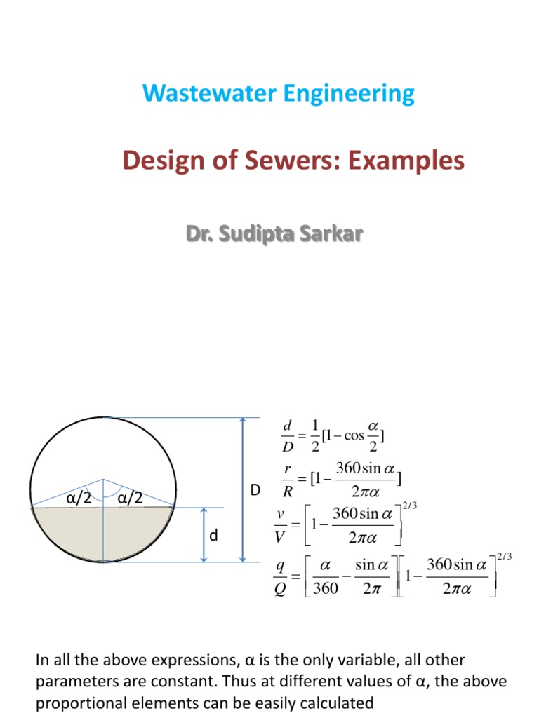 Design of Sewers Example | Sanitary Sewer | Combined Sewer