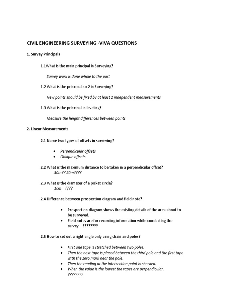 Viva Answers PDF | PDF | Surveying | Scientific Observation