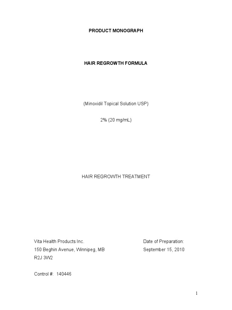 Minoxidil Monograph | PDF | Hair Loss | Heart