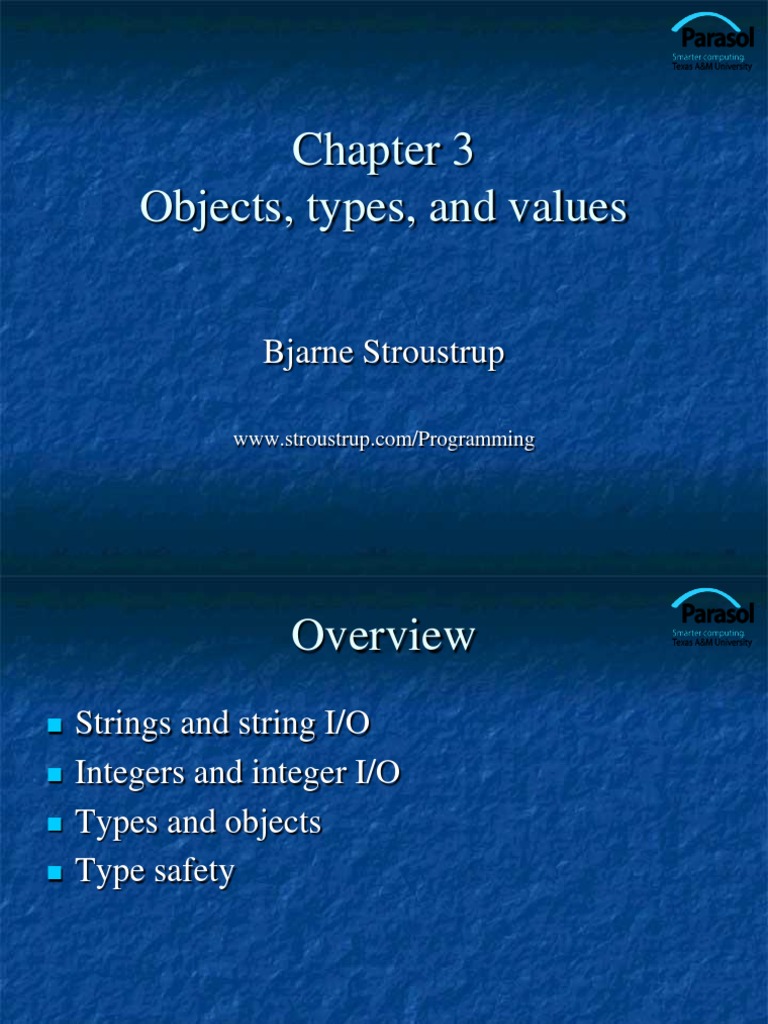 Objects, Types, and Values: Bjarne Stroustrup | PDF | C (Programming ...
