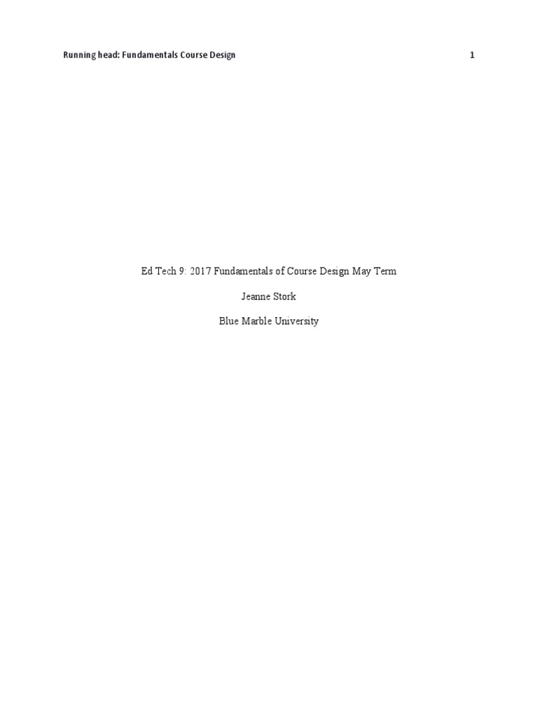 Fundamentals Course Design | PDF | Educational Assessment | Educational ...