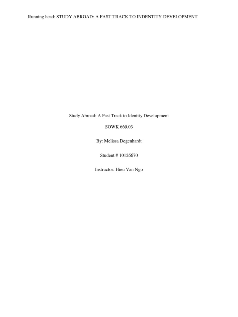 Degenhardt Melissa - Sowk Identity Paper | PDF | Identity (Social ...