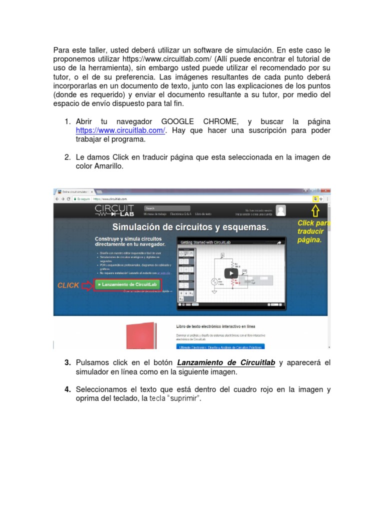 TALLER 2 - Resuelto - Paso A Paso Circuitlab | Descargar gratis PDF | Corriente eléctrica ...